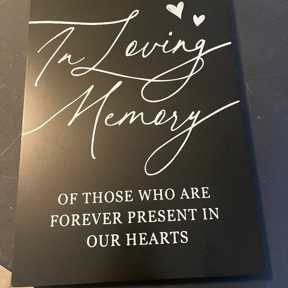 Party Supplies | In Loving Memory Table Board Sign Plaque Black 95 X ...
